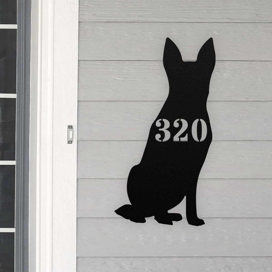 Personalized Australian Kelpie Address House Number Sign Metal Wall Art ...
