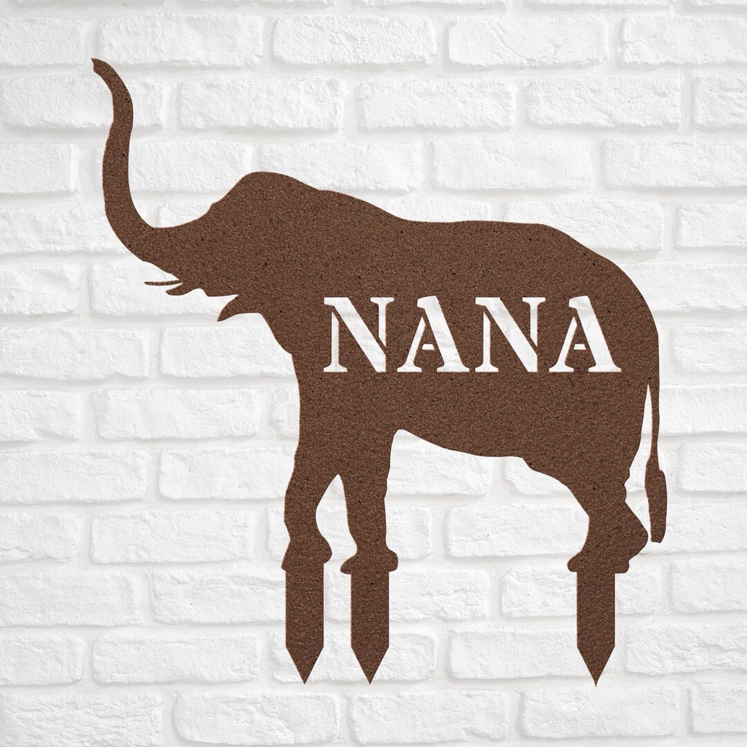 Personalized Elephant Copper Garden Statue Stake, Custom Elephant ...