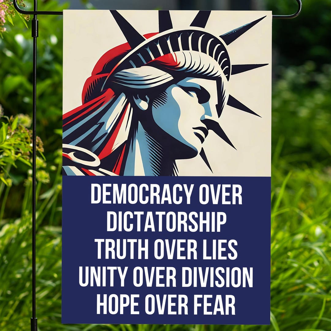 Democracy Over Dictatorship Anti Trump Flag Protest March No Kings in ...