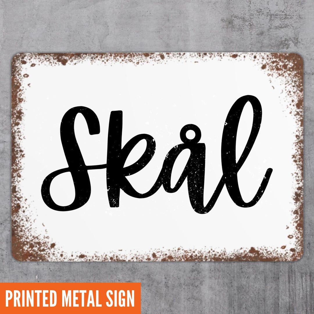 Skal Scandinavian Sign Metal Sign Plaque Front Door Wreath Front Door ...