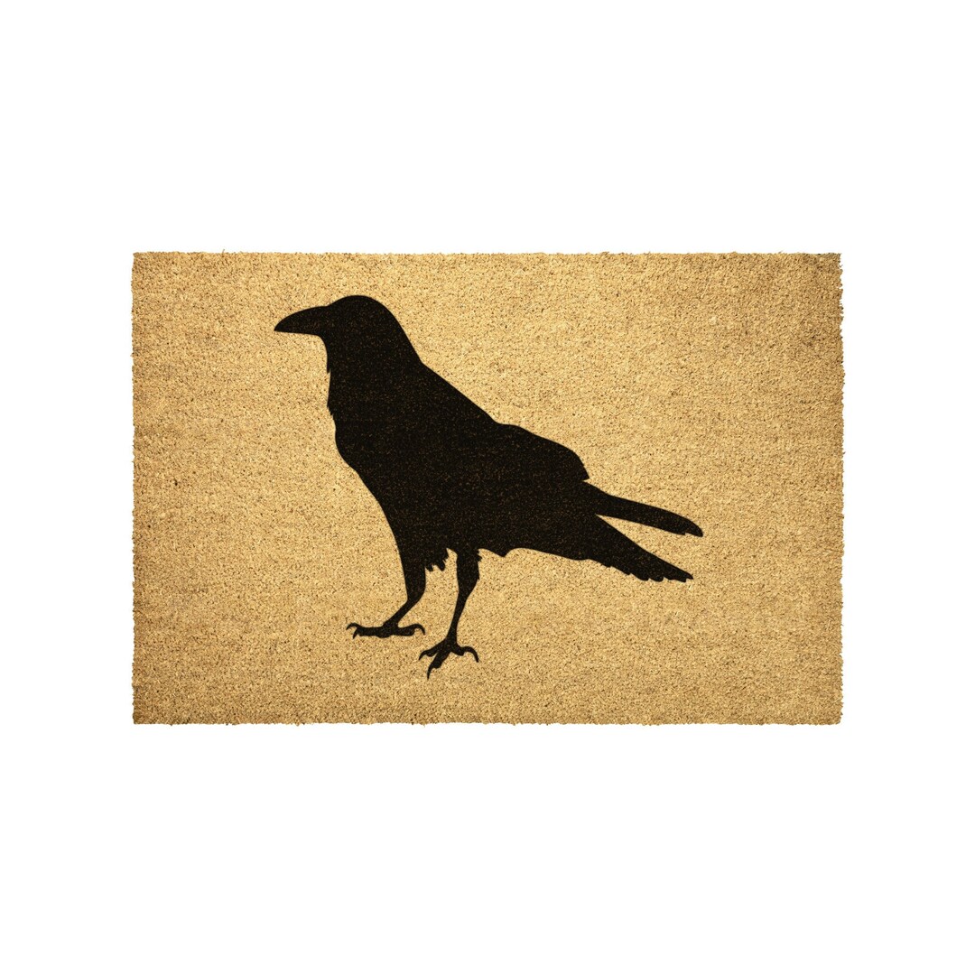 Raven Doormat Outdoor Rug Door Coir Mat Decor Housewarming Home Summer ...