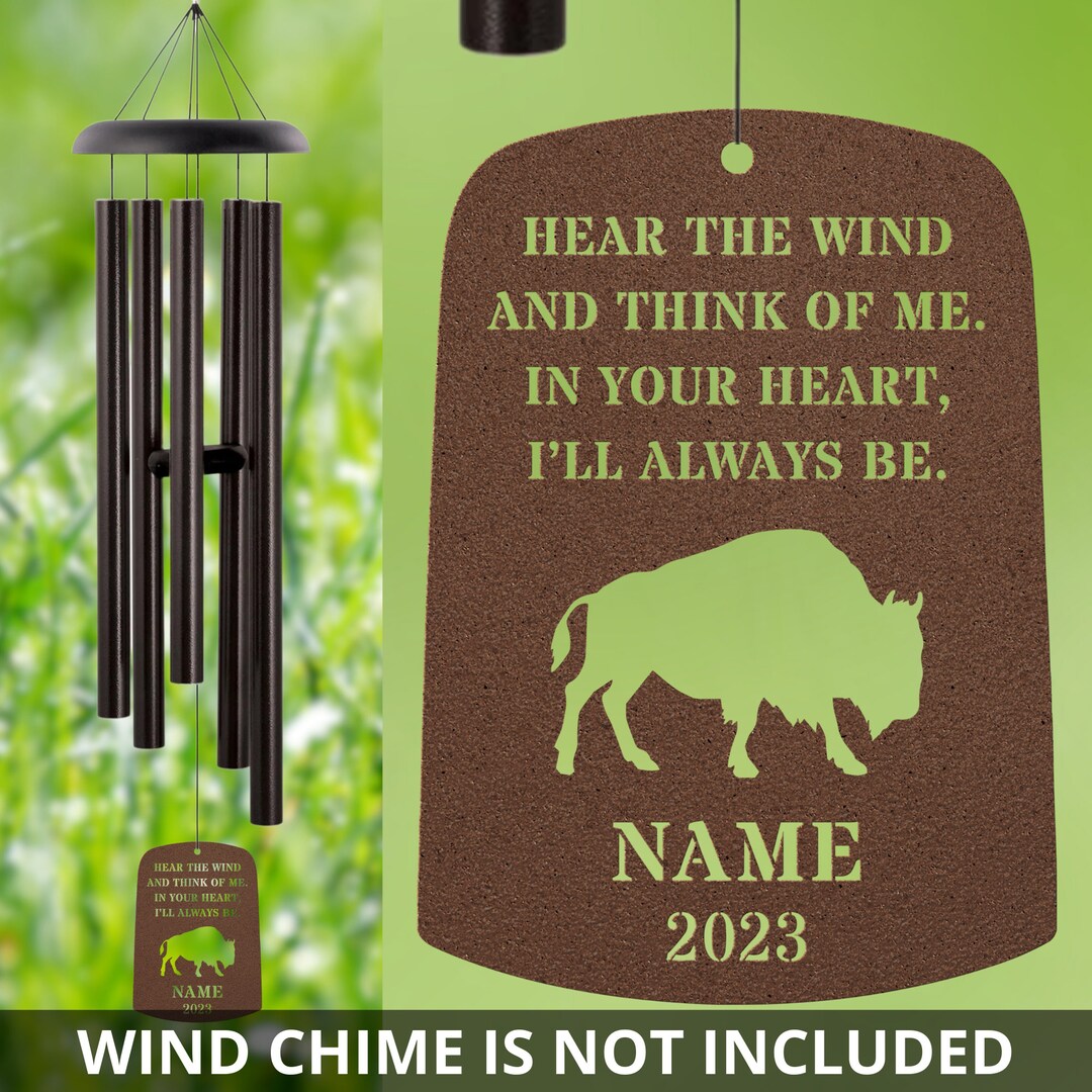 Bison Wind Chime Sail Bison Memorial Bison Loss Gift Sympathy ...
