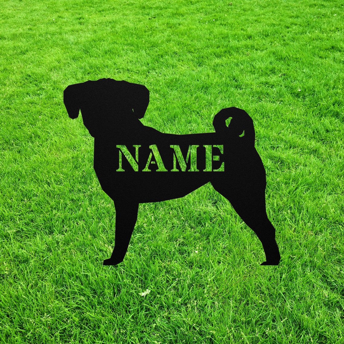 Personalized Puggle Garden Statue Stake Custom Puggle Outdoor - Etsy