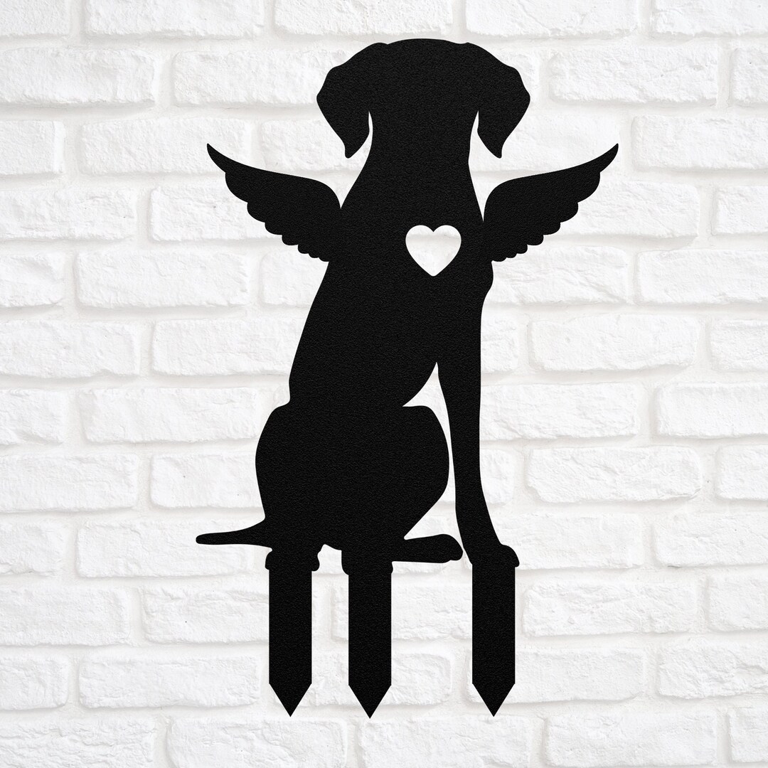 English Pointer Angel Wings Yard Statue Stake, Custom English Pointer ...