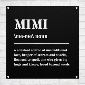 Mimi Sign Metal Plaque, Grandparent Day, Mimi Gift, Mothers Day Gift ...