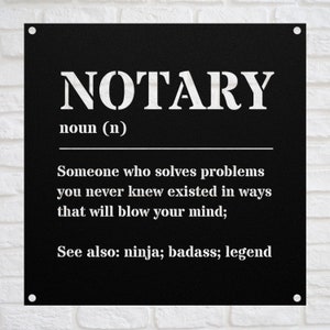 Funny NOTARY Gift Metal Sign for Men and Women L for Birthday ...