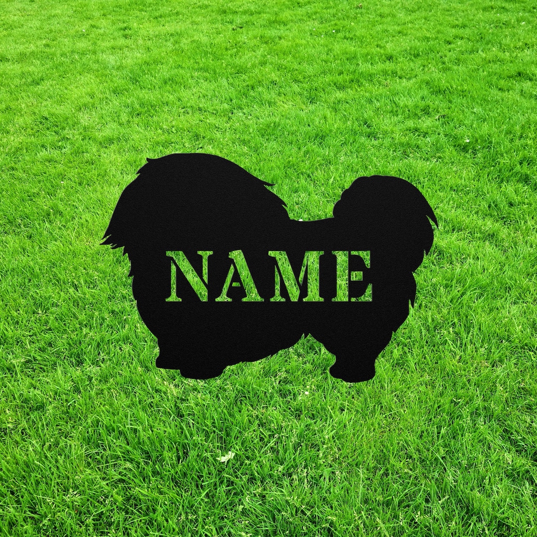 Personalized Pekingese Dog Yard Statue Stake, Custom Pekingese Outdoor ...