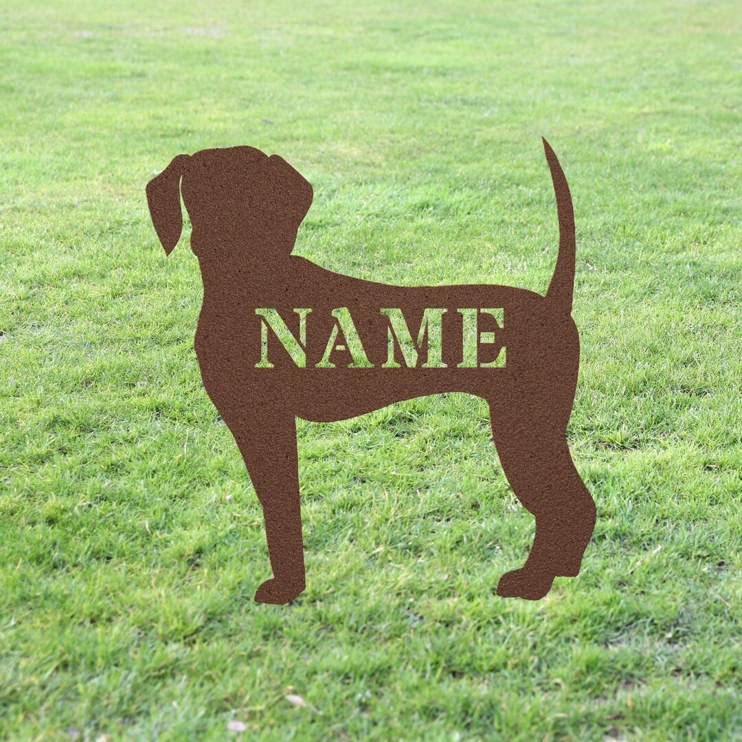 Personalized Beagle Copper Garden Statue Stake, Custom Beagle Outdoor ...