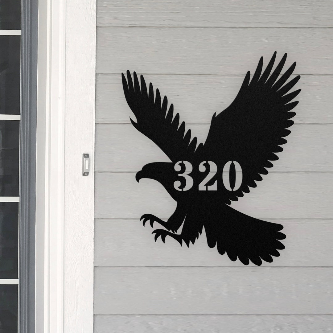 Personalized Eagle Address House Number Sign Metal Wall Art, Custom ...