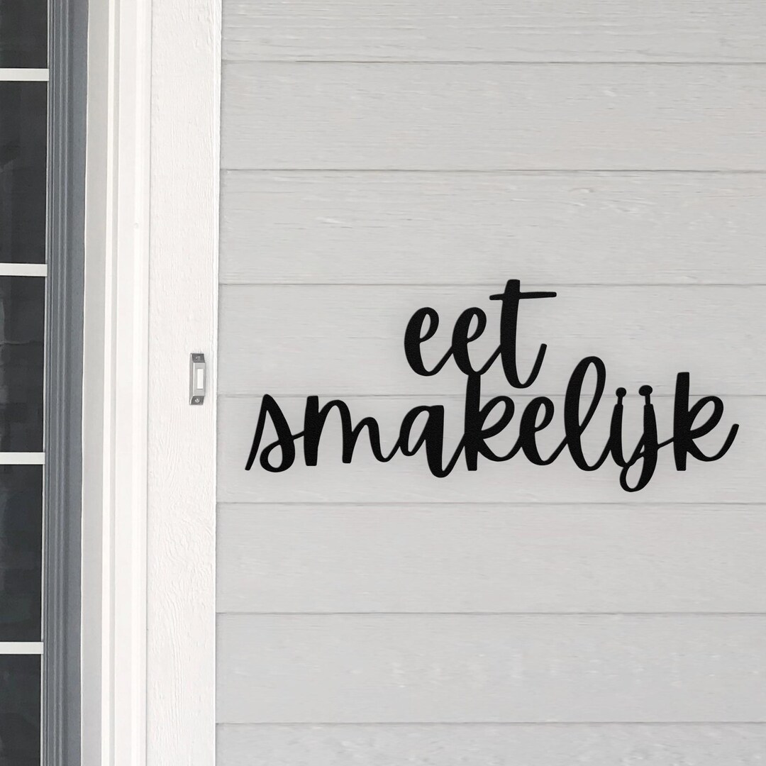 Eet Smakelijk Sign, Dutch Gift, Dutch Metal Sign, Lekker, Gezellig ...