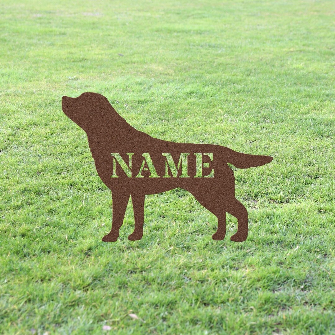 Personalized Labrador Copper Garden Statue Stake, Custom Lab Outdoor ...