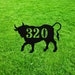 Bull Address House Sign, Bull Metal Address Steel Yard Sign, Bull ...