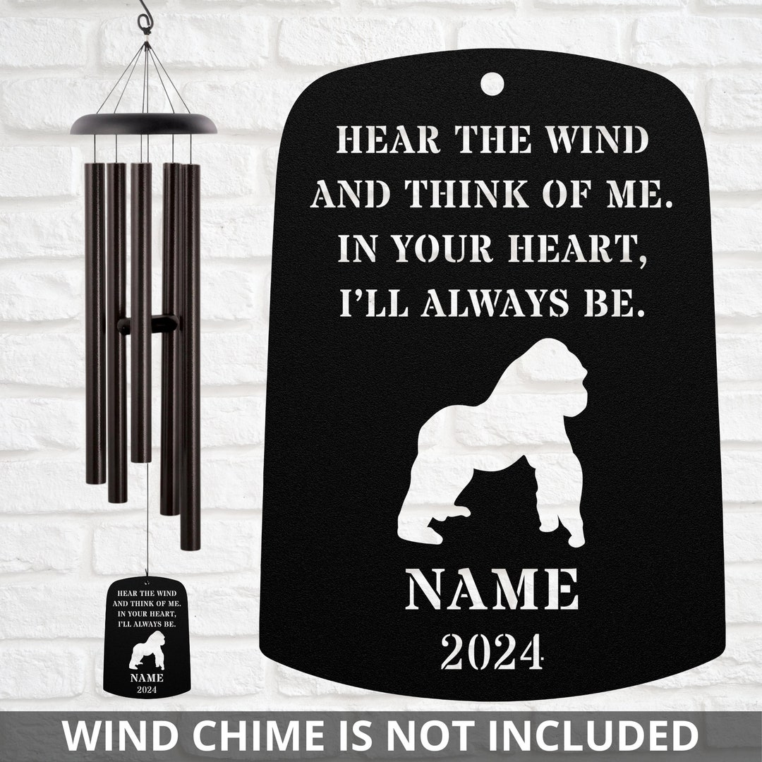 Gorilla Wind Chime Sail Gorilla Memorial Gorilla Loss Gift Sympathy ...