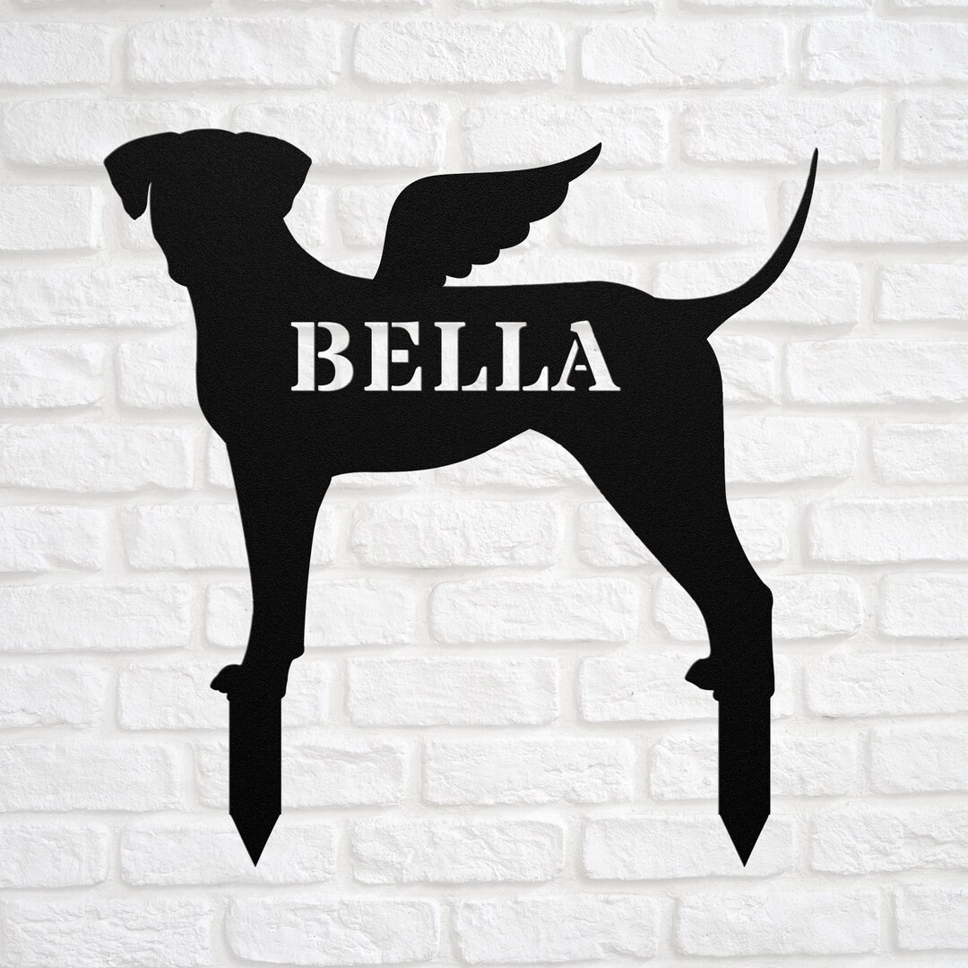 Treeing Tennessee Brindle Angel Wings Yard Statue Stake, Custom Outdoor ...