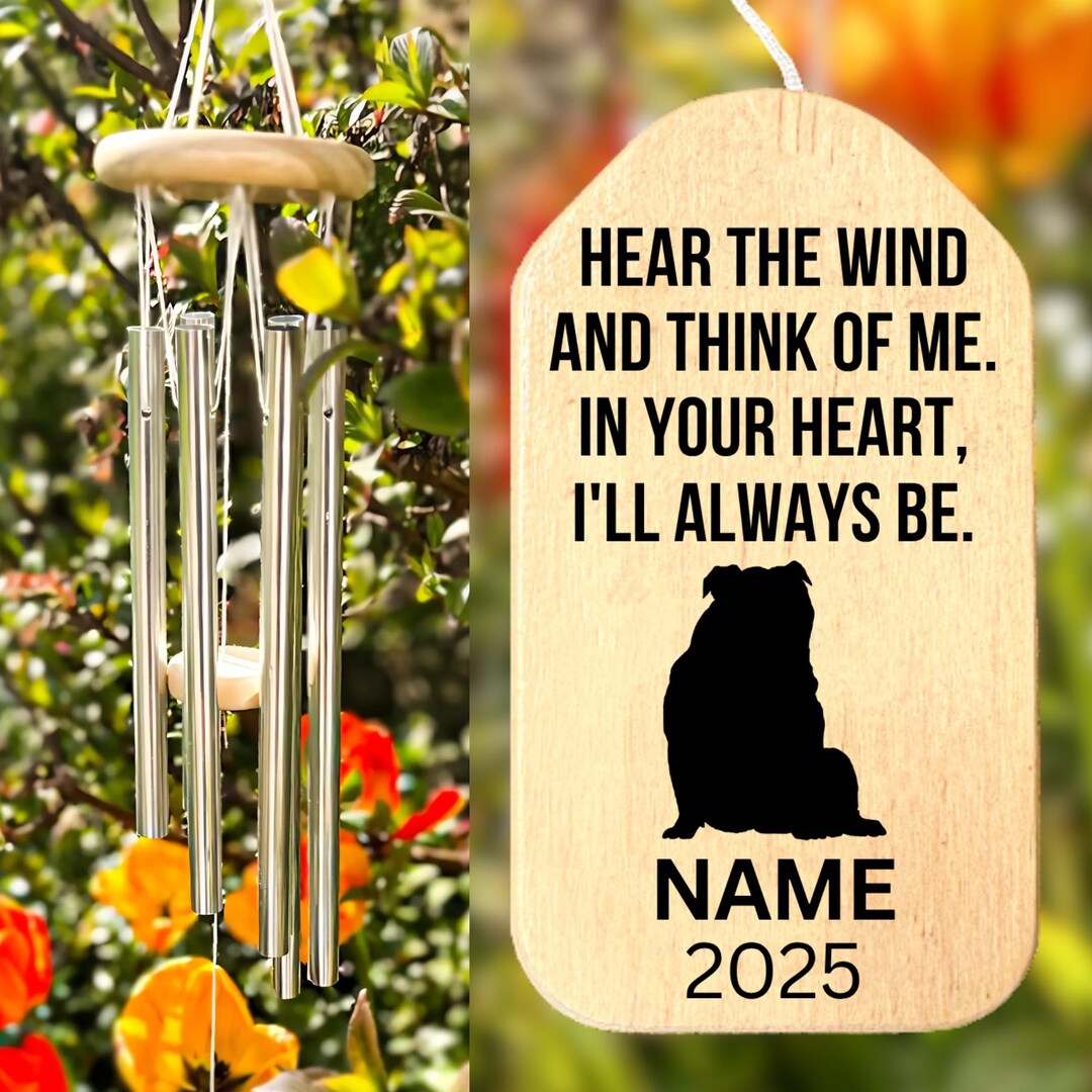 English Bulldog Wind Chime Bulldog Memorial Gift English Bulldog Loss ...