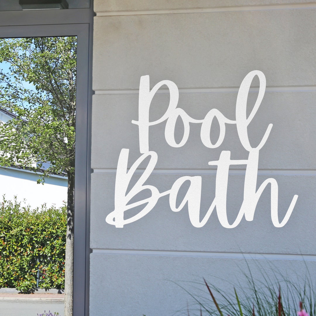 Pool Bath Metal Sign, Bathroom Swimming Pool Rustic Custom Metal Sign ...
