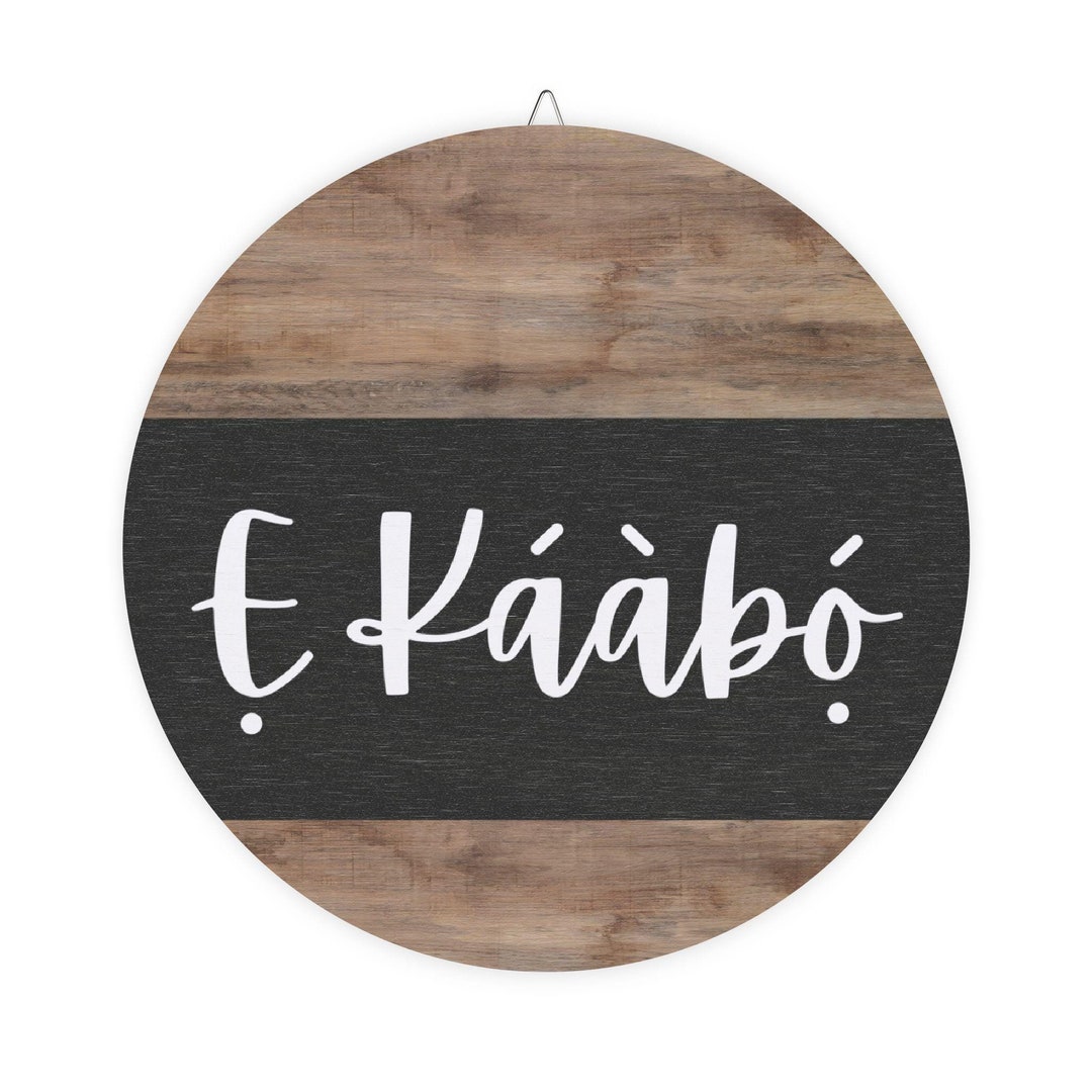 YORUBA WELCOME Door Hanger Wood Sign Front Door Wreath Front Door Decor ...