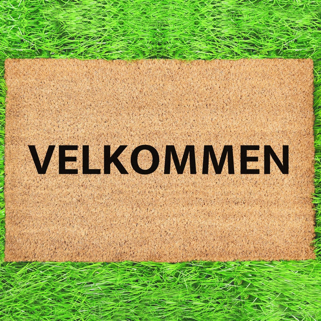 Danish Welcome Doormat Velkommen Outdoor Rug Coir Denmark Door Mat ...