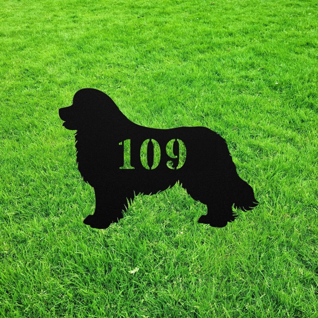 Newfoundland Dog Newfie House Number Sign Yard Address Plaque Garden ...