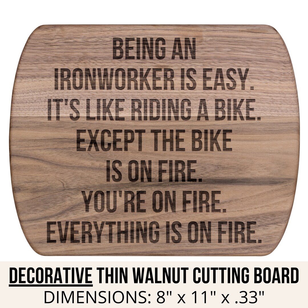 Ironworker Gift, Ironworker Cutting Board, Metal Worker, Gift for ...