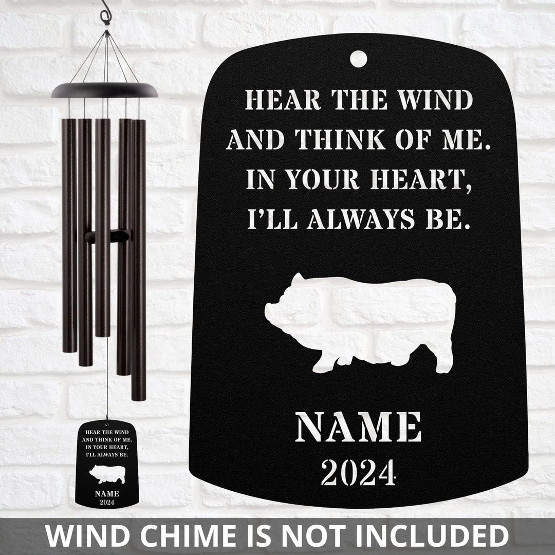 Pot Bellied Pig Wind Chime Sail Vietnamese Pig Memorial Loss Gift ...