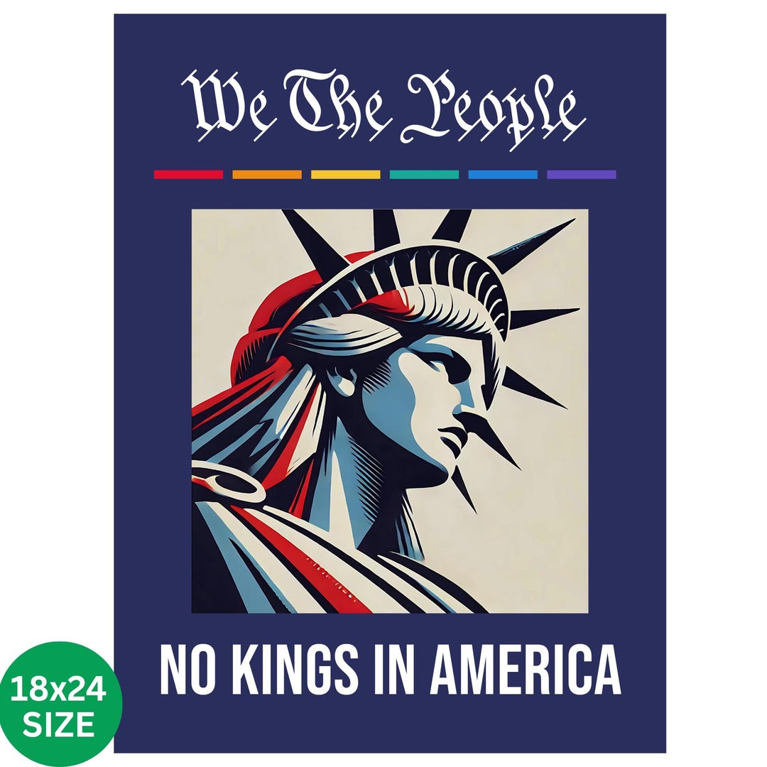 We the People No Kings in America Poster Protest March Sign Poster ...