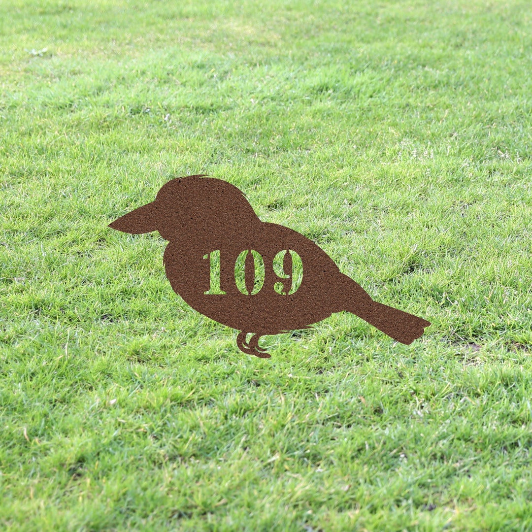 Kookaburra House Number Sign Yard Address Plaque Garden Lawn Stake ...