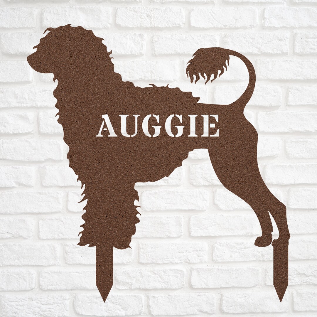 Personalized Portuguese Water Dog Yard Statue Stake, Custom Dog Outdoor ...