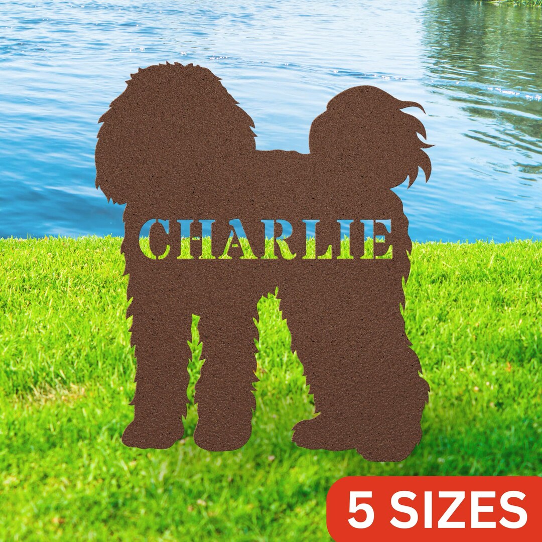 Personalized Goldendoodle Copper Garden Statue Stake, Custom ...