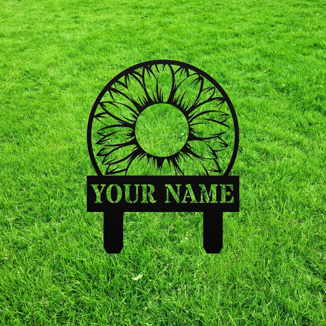 Custom Sunflower Yard Art Address Sign Personalized Sunflower Farmhouse ...