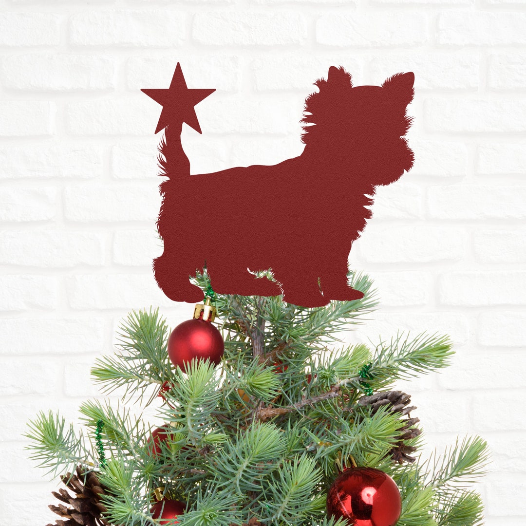Yorkie Poo Tree Topper Christmas Holiday Decoration Ornament Dog Gift ...