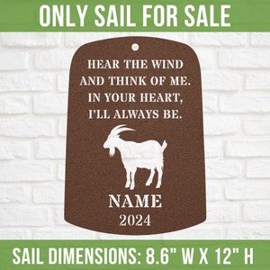 Mountain Goat Wind Chime Sail Memorial Loss Gift Sympathy Bereavement ...