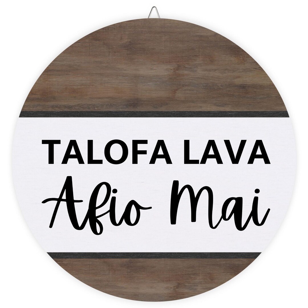 Talofa Lava Sign With Samoan Gift Door Hanger Wood Sign Front Door ...
