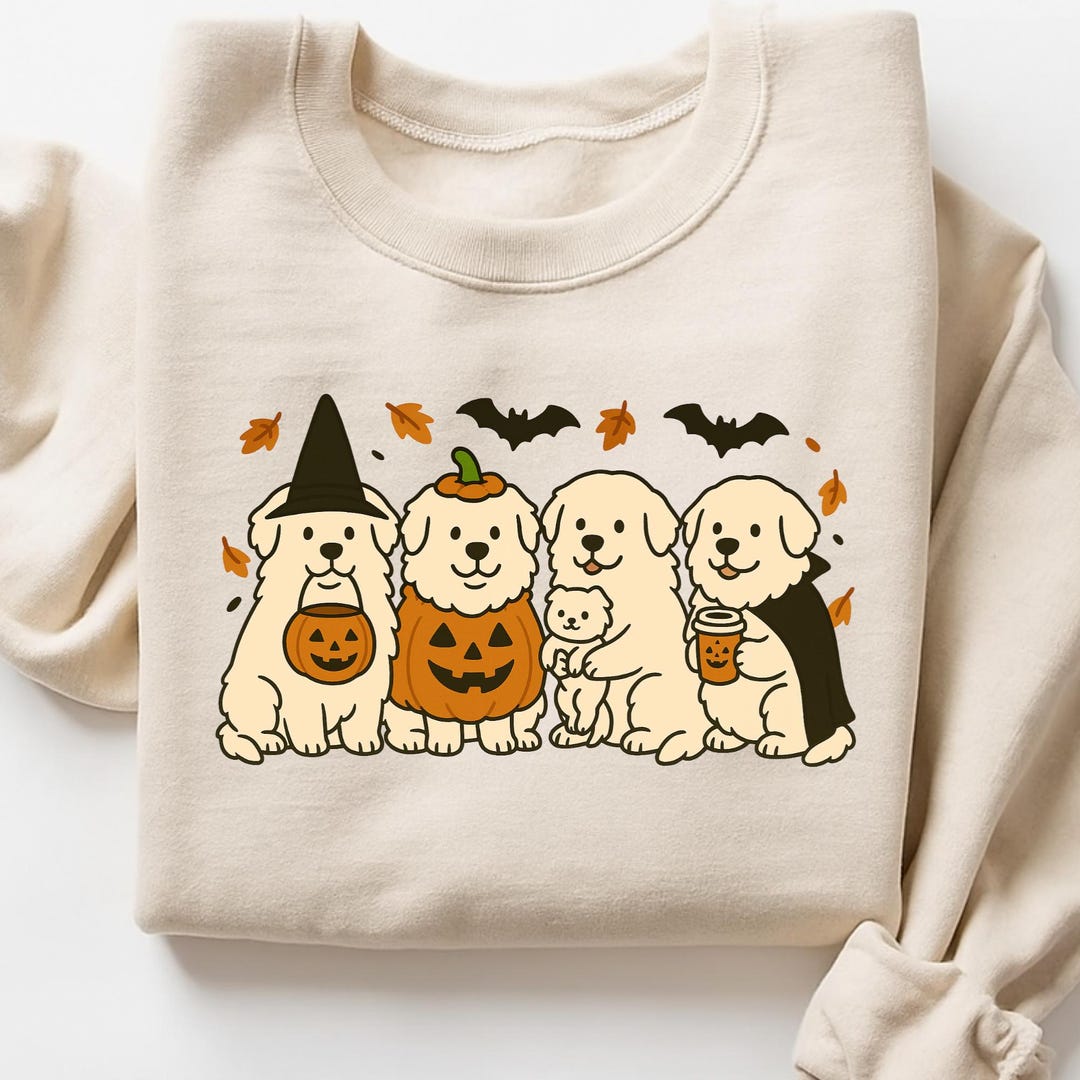 Great Pyrenees Halloween Sweatshirt, Great Pyrenees Fall Sweatshirt Dog ...