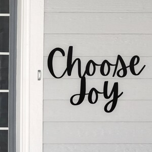 Choose Joy Metal Sign Wall Art - Inspirational Happiness Sign Script ...