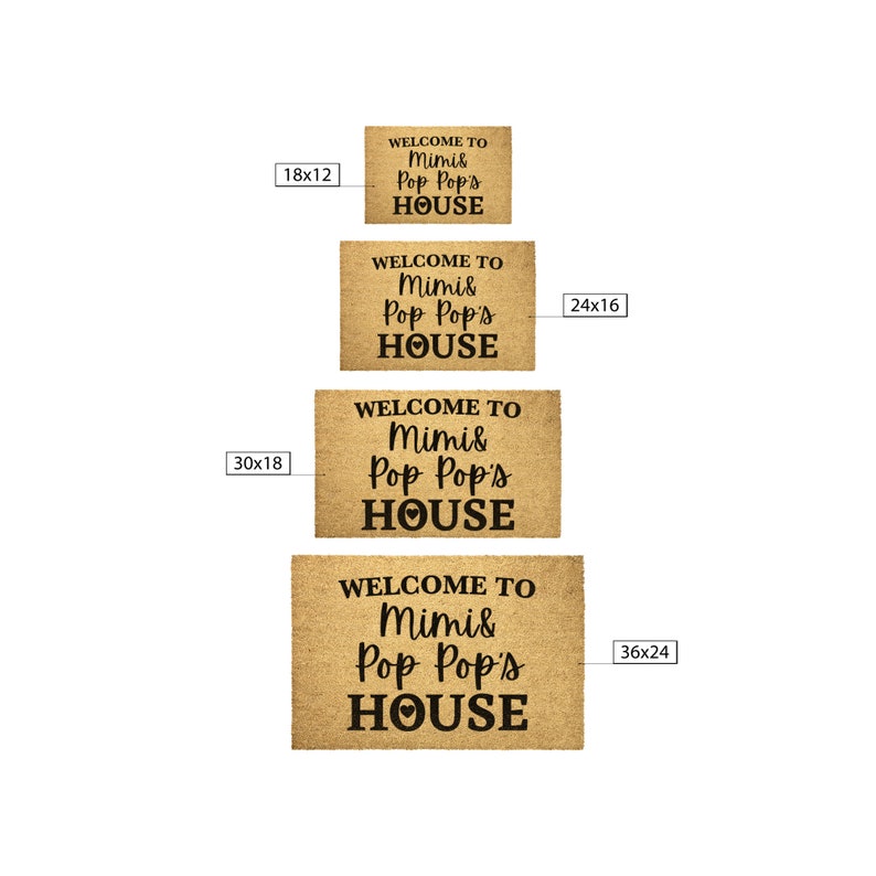 Welcome to Mimi and Pop Pop's House Doormat Grandparents | Etsy
