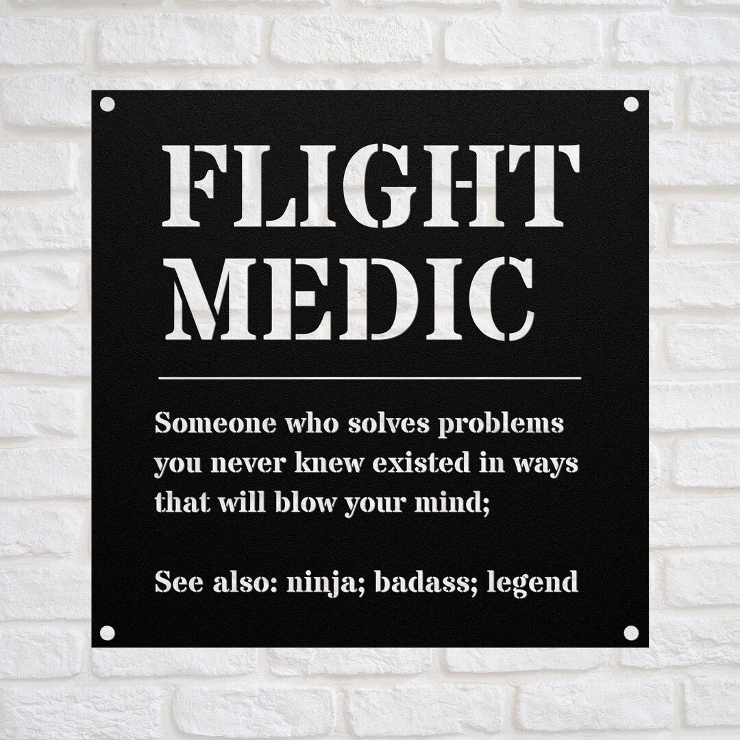 Personalized FLIGHT MEDIC for Birthday Metal Sign, Christmas ...