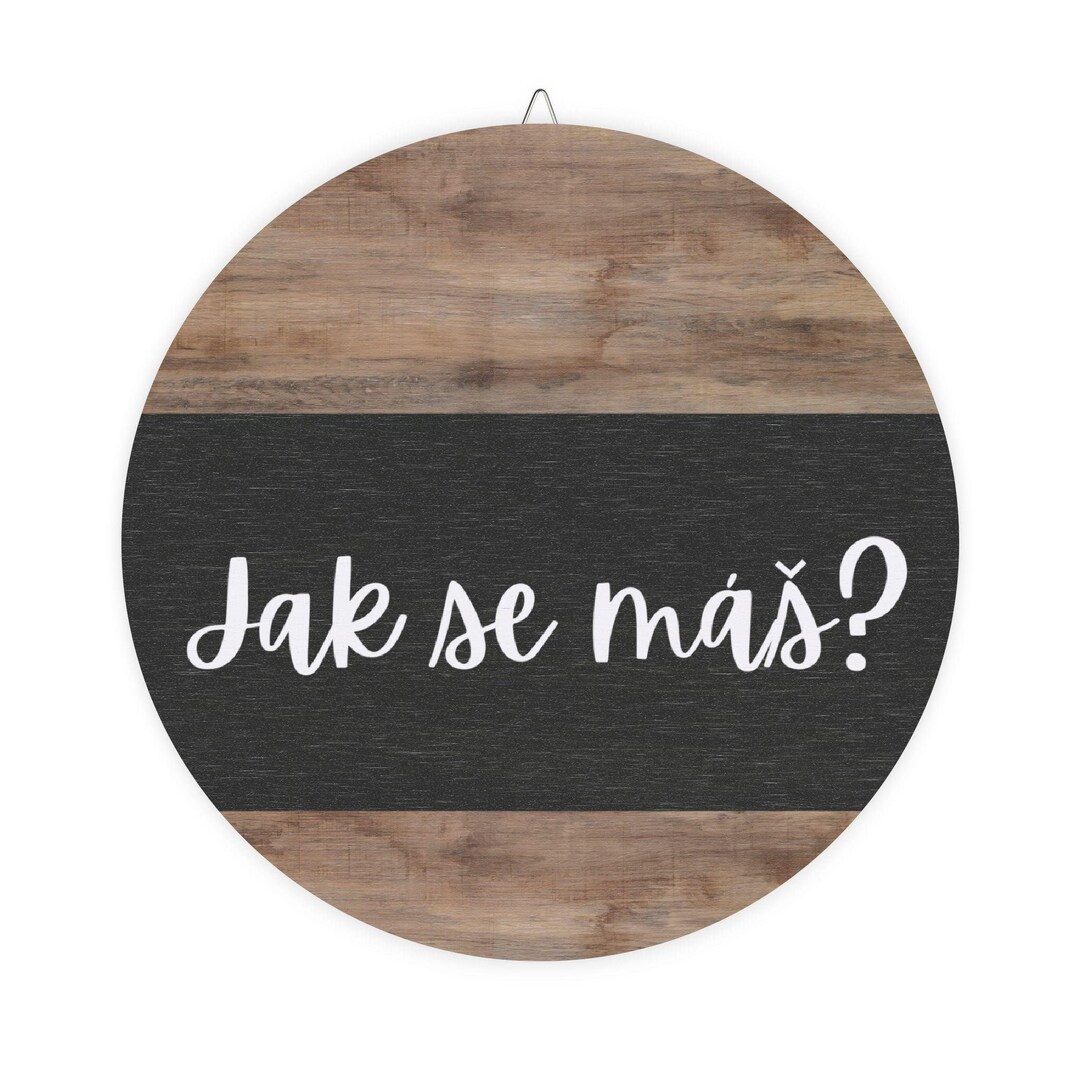 Jak Se Mas Door Hanger Wood Sign Front Door Wreath Decor Czech Texan ...