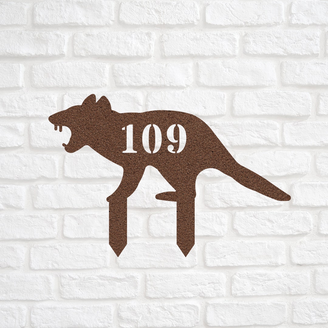 Tasmanian Devil House Number Sign Yard Address Plaque Garden Lawn Stake ...