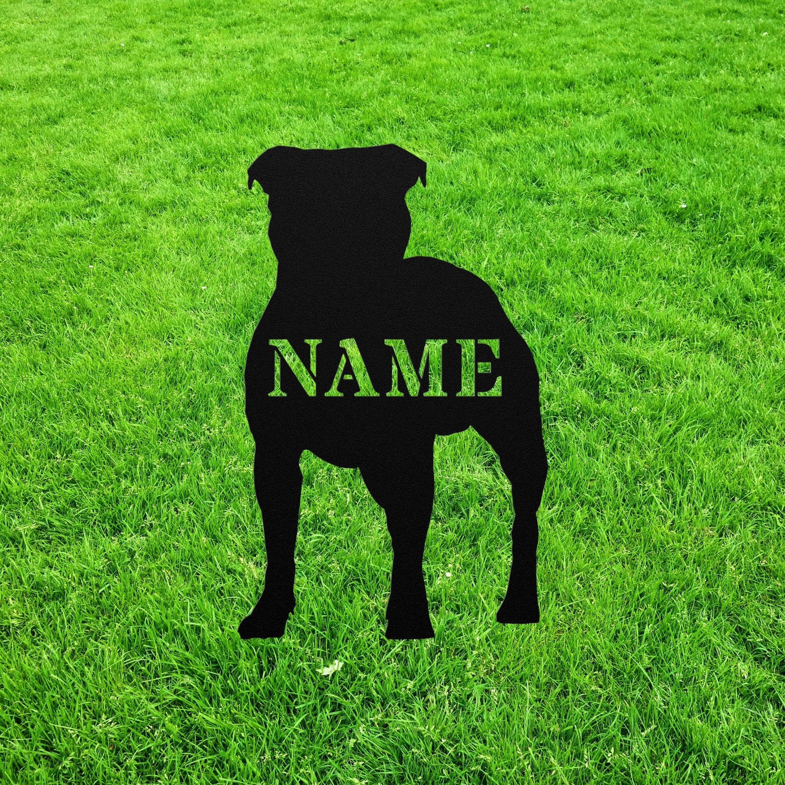 Personalized Staffy Metal Silhouette Garden Statue Stake - Etsy