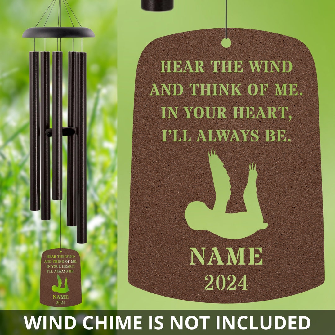 Sloth Wind Chime Sail Memorial Loss Gift Sympathy Bereavement Listen to ...