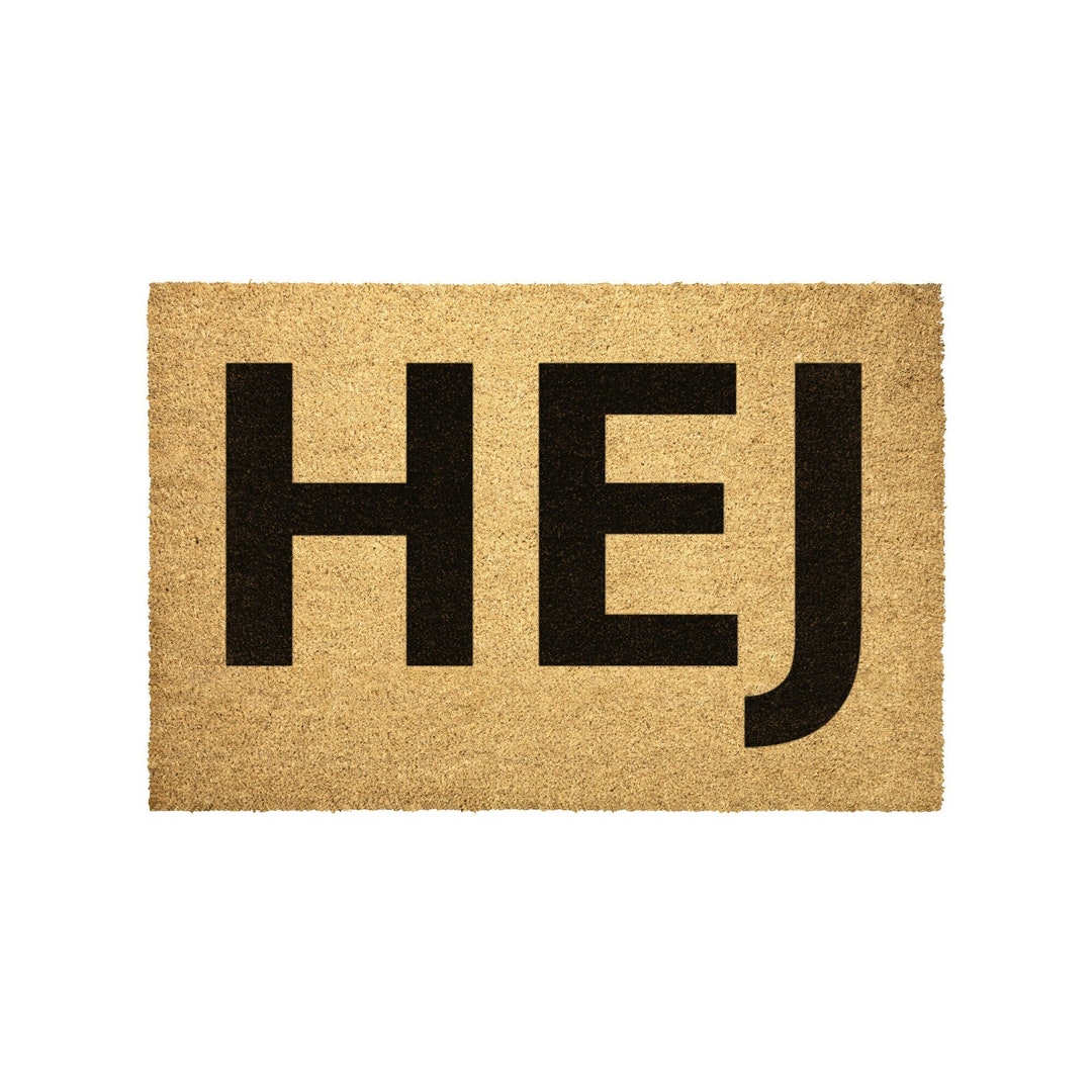 Hej Doormat Danish Outdoor Mat Rug Hi Hello Denmark Front Home Decor ...