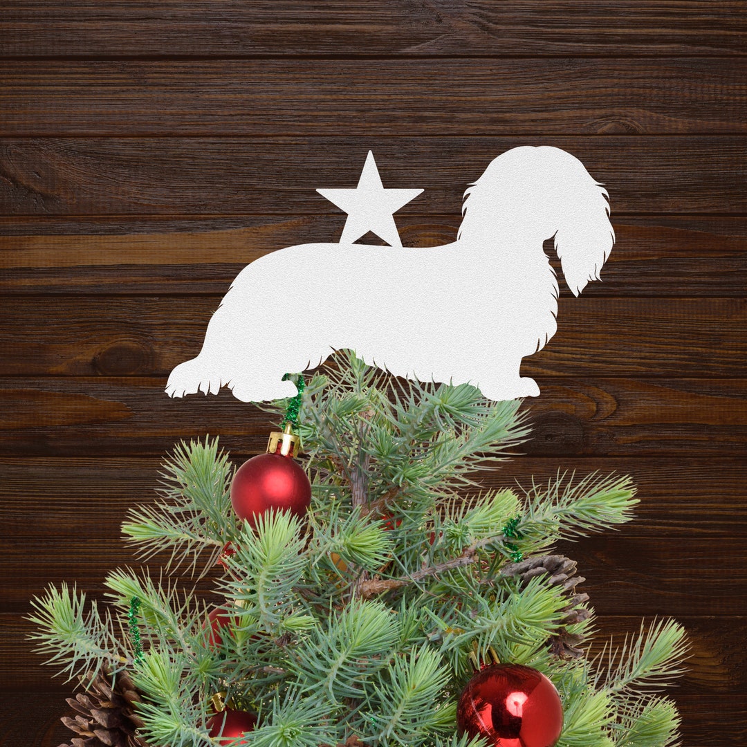 Long Haired Tree Topper Christmas Holiday Decoration Ornament Dog Gift ...