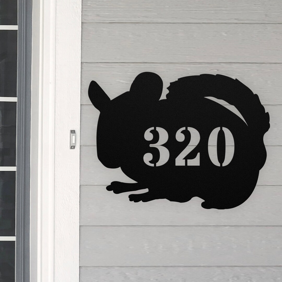 Personalized Chinchilla Address House Number Sign Metal Wall Art ...