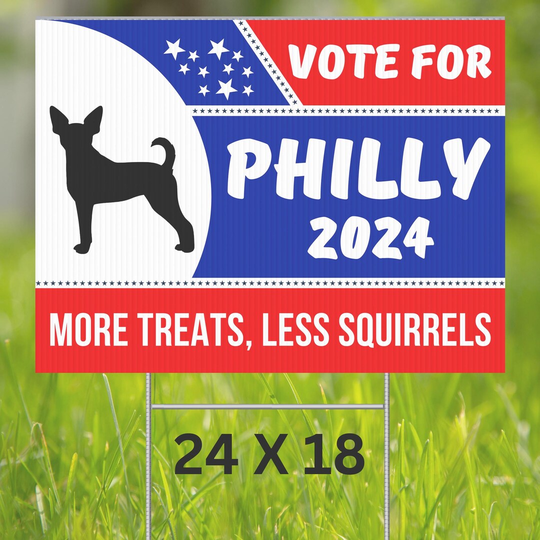 Rat Terrier 2024 Election Yard Sign Political Rattie Dog Yard Sign ...