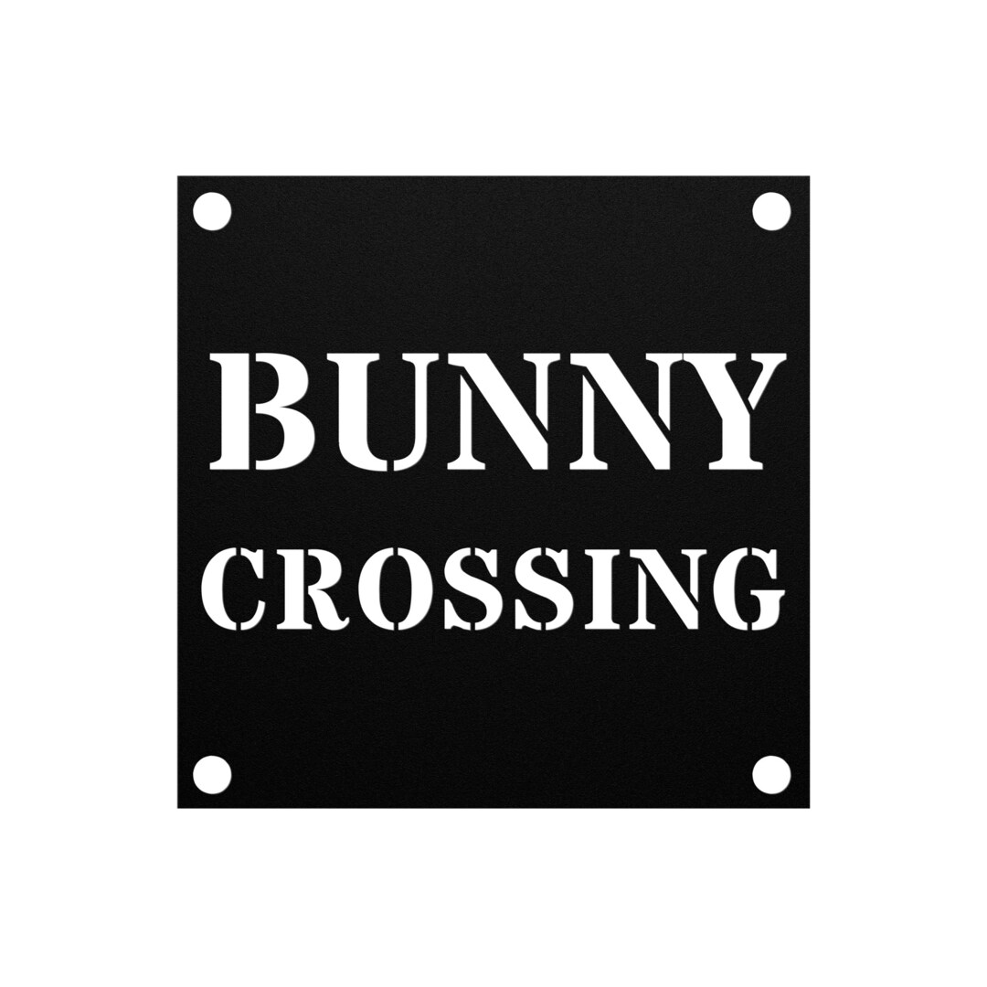 Bunny Crossing Metal Sign, Funny Rabbit Bunny Metal Sign, Farmhouse ...