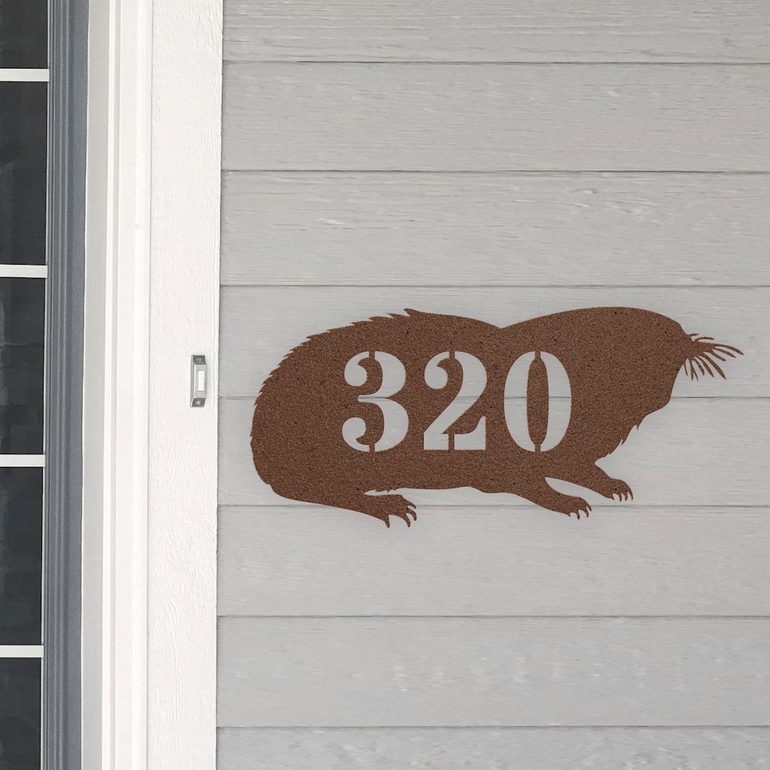 Personalized Mole Address House Number Sign Metal Wall Art, Custom ...