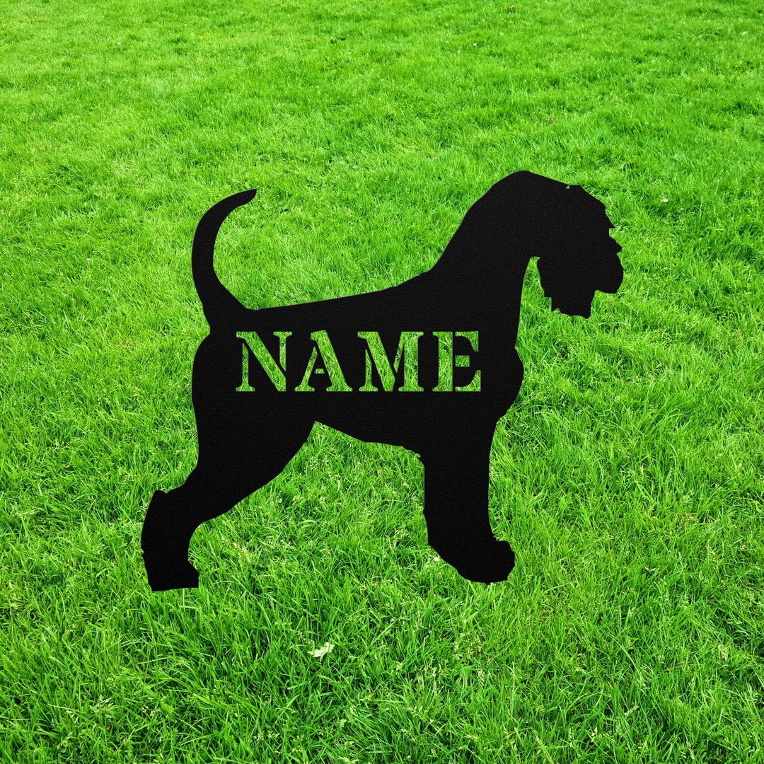 Personalized Schnauzer Garden Statue Stake, Custom Schnauzer Outdoor ...