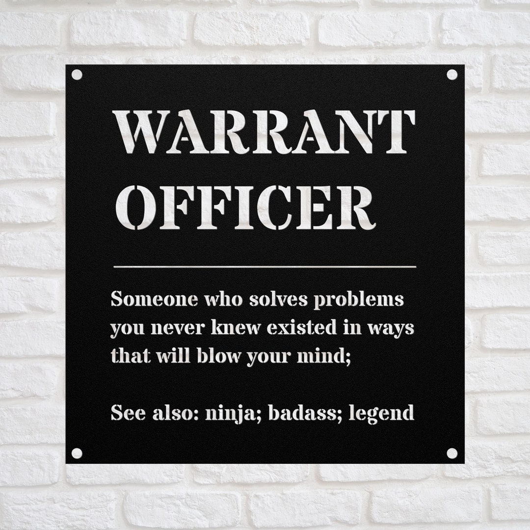 Funny Warrant Officer Gift Metal Sign L for Women and Men L ...