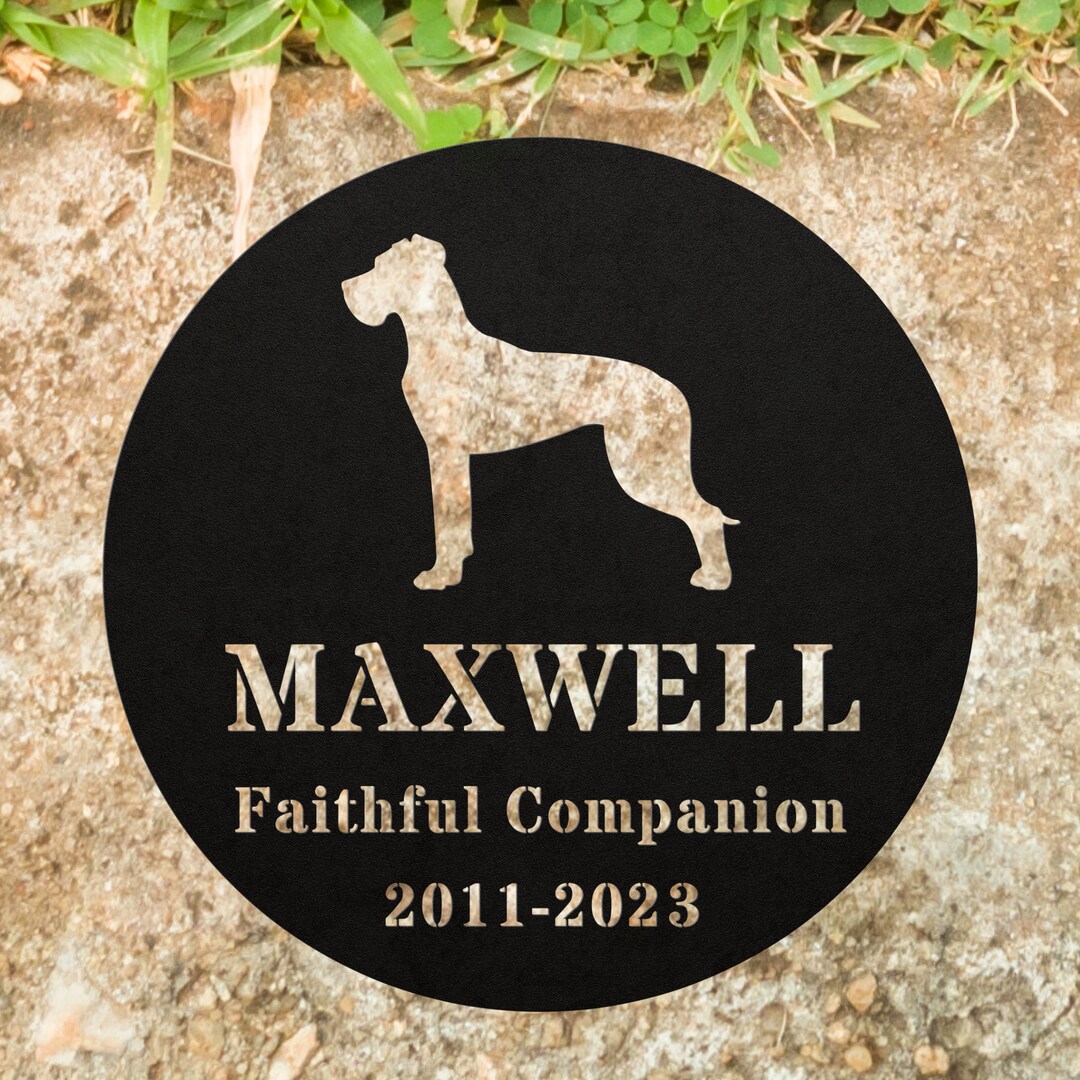 Great Dane Memorial Stone Metal Sign Loss Gift Dog Tombstone Garden ...